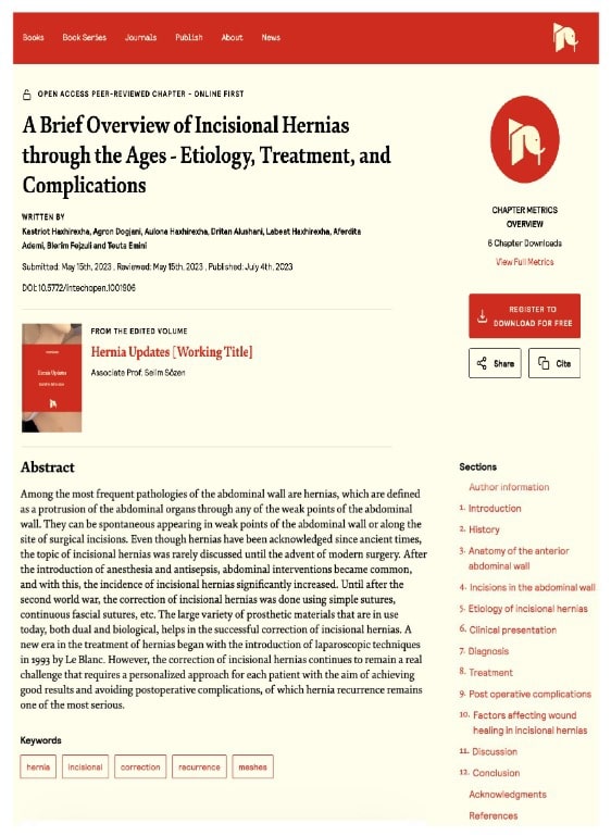 A Brief Overview of Incisional Hernias Through the Ages - Etiology ...